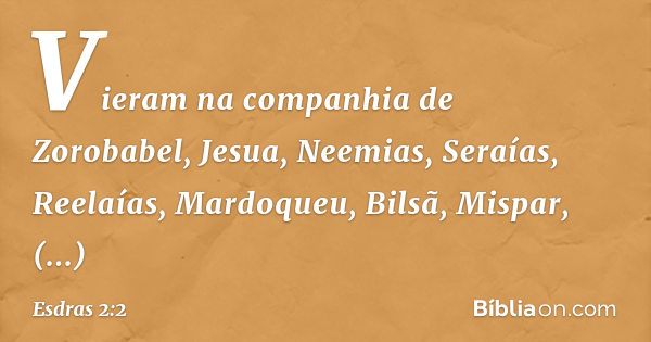Esdras 2:2 - Bíblia