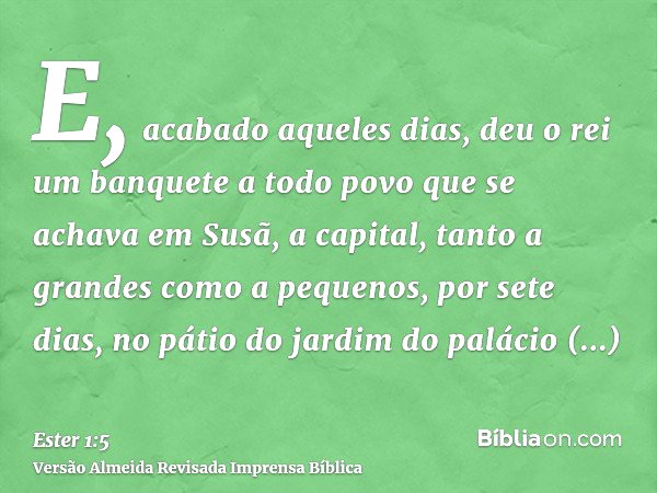 Ester 1:5 - Bíblia
