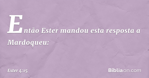 Ester 4:15 - Bíblia