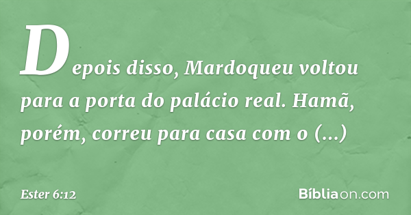 Ester 6:12 - Bíblia