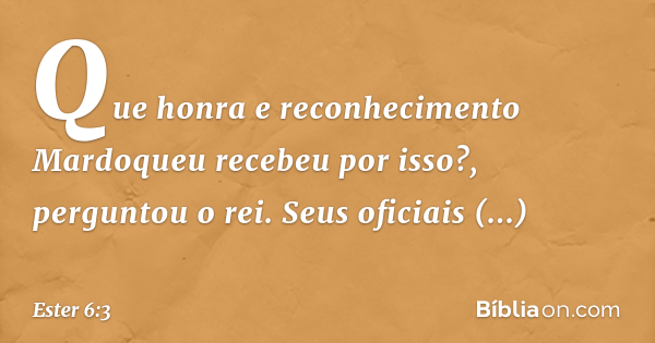 Ester 6:3 - Bíblia