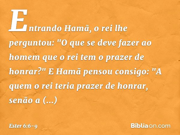 Ester 6:6-9 - Bíblia