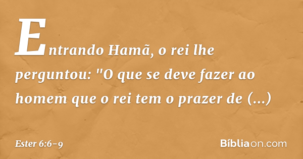 Ester 6:6-9 - Bíblia