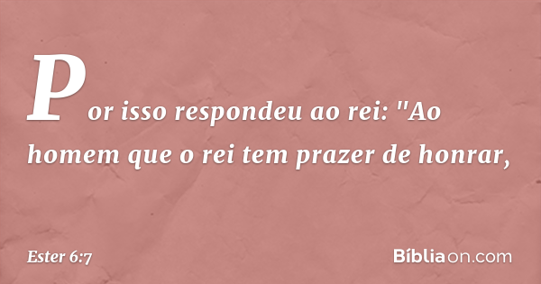 Ester 6:7 - Bíblia