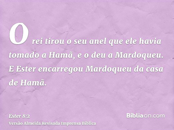 Ester 8:2 - Bíblia