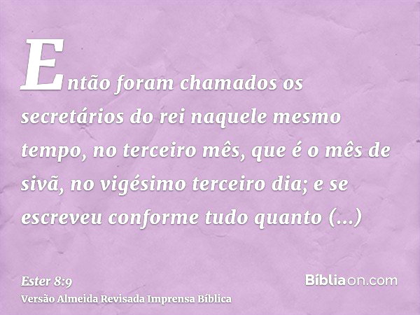 Ester 8:9 - Bíblia