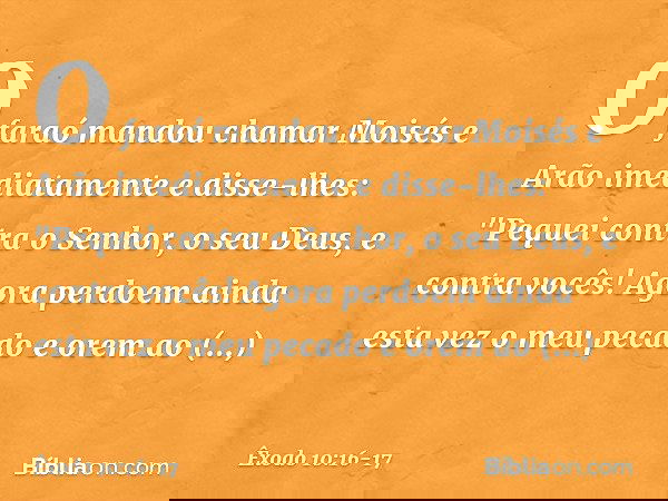 Êxodo 10:16-17 - Bíblia