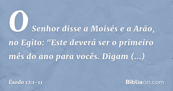 Êxodo 12:1-11 - Bíblia