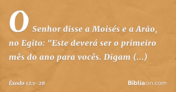 Êxodo 12:1-28 - Bíblia