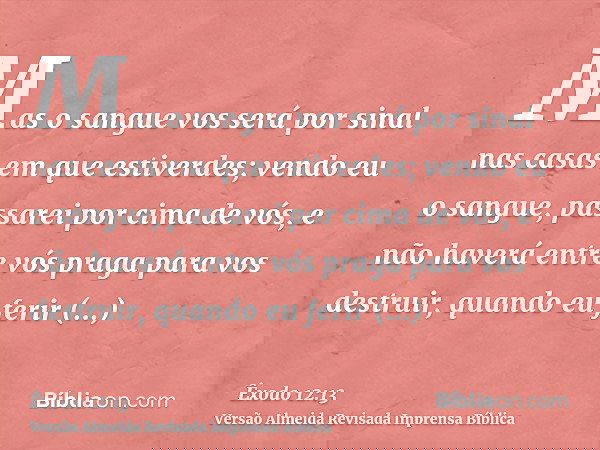 Êxodo 12:13 - Bíblia