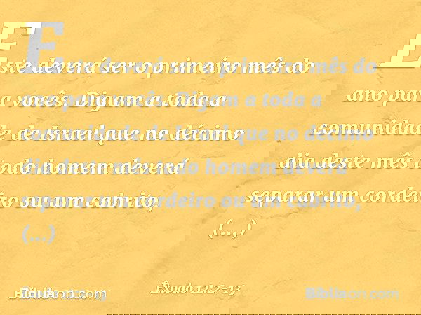 Êxodo 12:2-13 - Bíblia