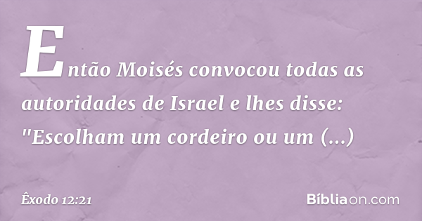 Êxodo 12:21 - Bíblia