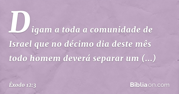 Êxodo 12:3 - Bíblia