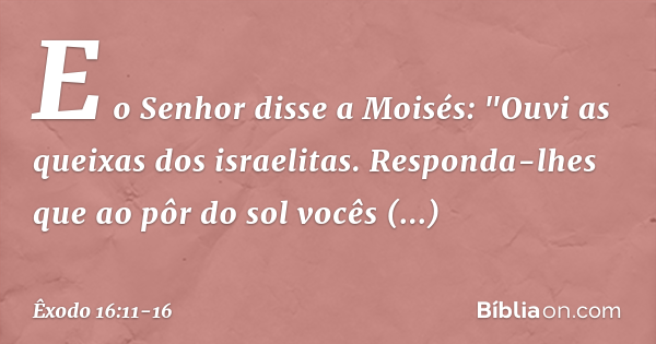 Êxodo 16:11-16 - Bíblia