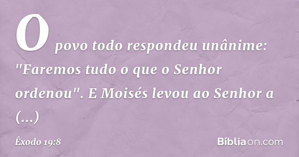 Êxodo 19:8 - Bíblia
