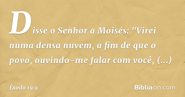 Êxodo 19:9 - Bíblia