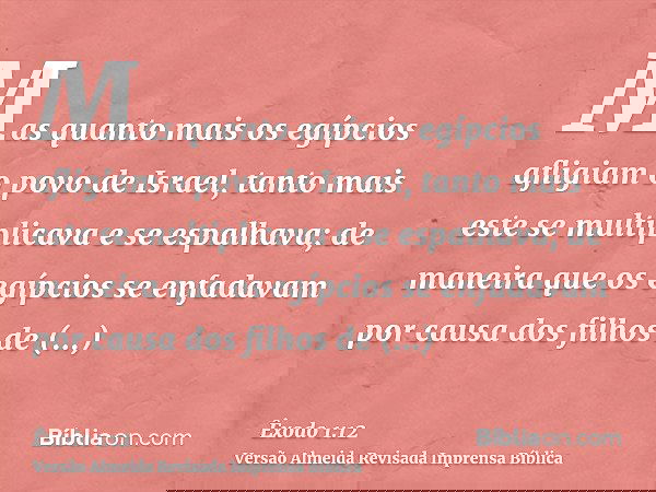 Êxodo 1:12 - Bíblia