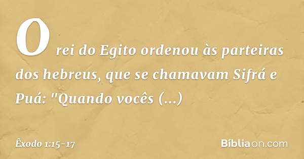 Êxodo 1:15-17 - Bíblia