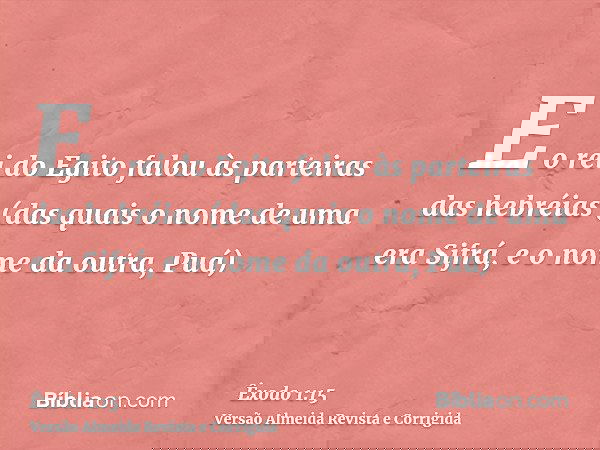 Êxodo 1:15 - Bíblia