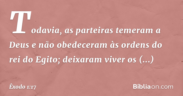Êxodo 1:17 - Bíblia