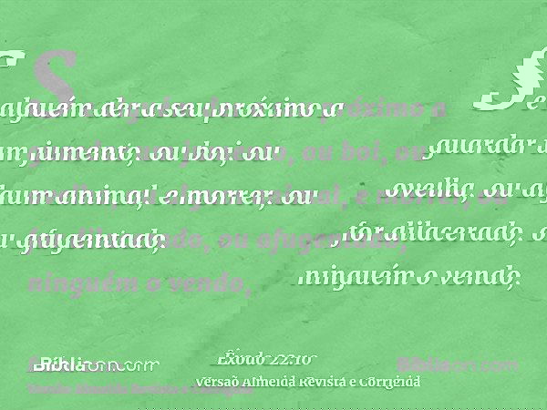 Êxodo 22:10 - Bíblia