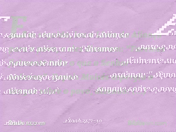 Êxodo 24:7-10 - Bíblia