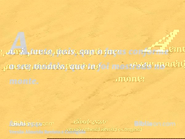 Êxodo 25:40 - Bíblia