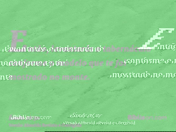 Êxodo 26:30 - Bíblia