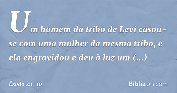 Êxodo 2:1-10 - Bíblia