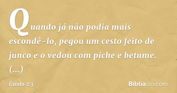 Êxodo 2:3 - Bíblia