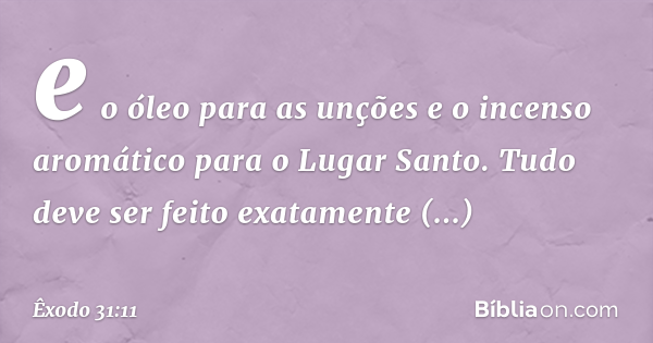 Êxodo 31:11 - Bíblia