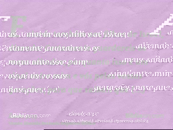 Êxodo 31:13 - Bíblia