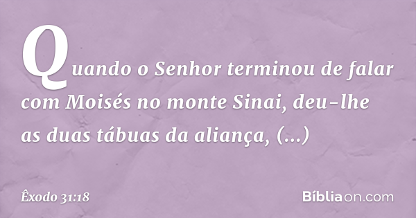 Êxodo 31:18 - Bíblia