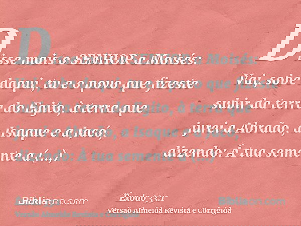 Êxodo 33:1 - Bíblia