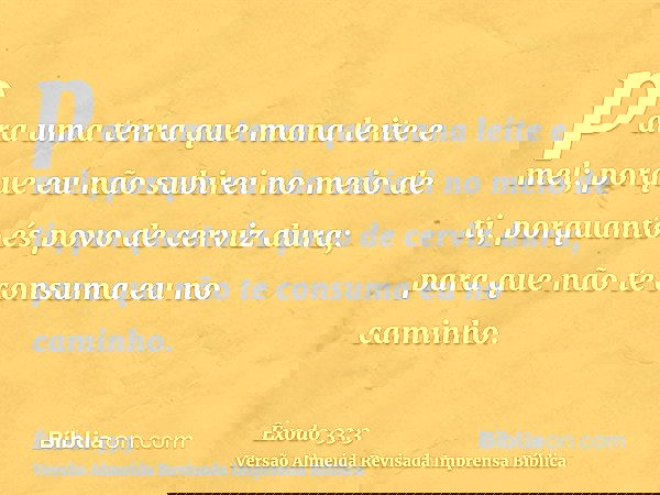 Êxodo 33:3 - Bíblia