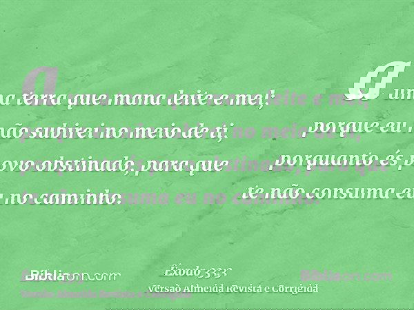 Êxodo 33:3 - Bíblia