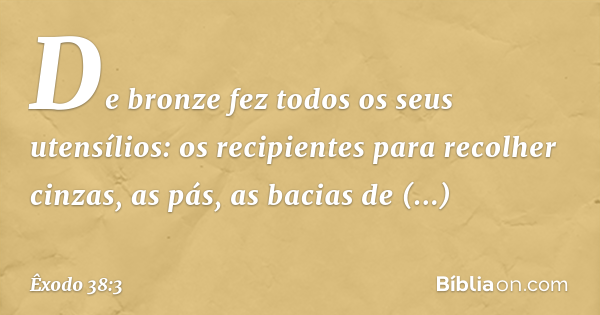 Êxodo 38:3 - Bíblia