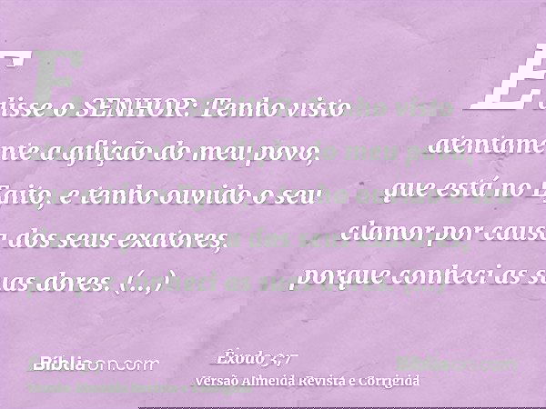 Êxodo 3:7 - Bíblia