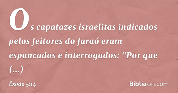 Êxodo 5:14 - Bíblia