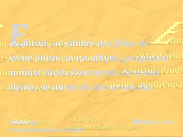 Êxodo 5:19 - Bíblia