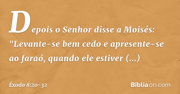 Êxodo 8:20-32 - Bíblia