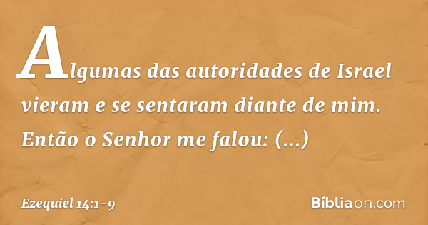 Ezequiel 14 1 9 Bíblia
