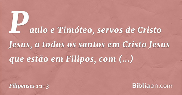 Filipenses 1:1-3 - Bíblia