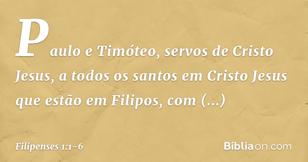 Filipenses 1:1-6 - Bíblia