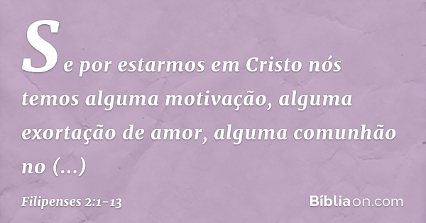 Filipenses 2:1-13 - Bíblia
