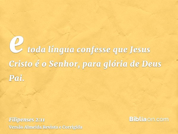 Filipenses 2:11 - Bíblia
