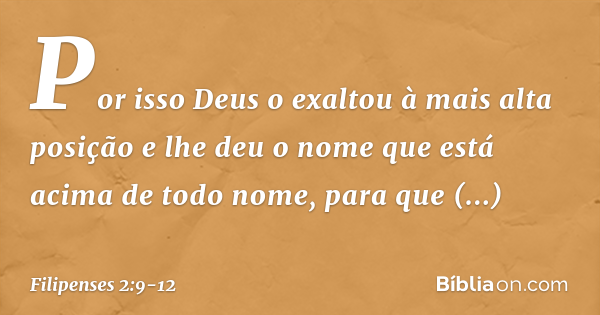 Filipenses 2:9-12 - Bíblia