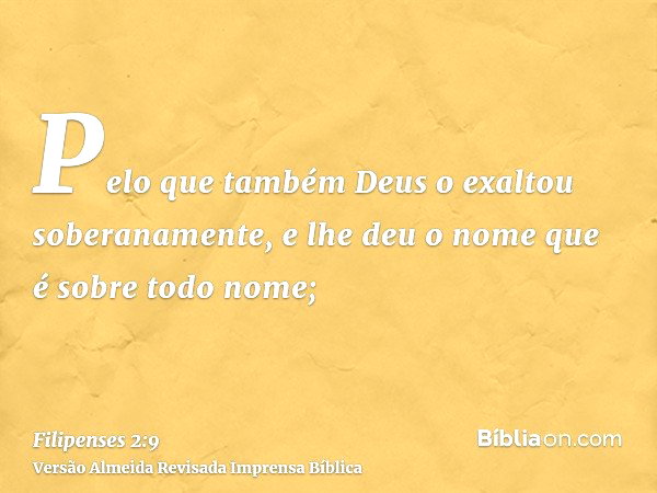 Filipenses 2:9 - Bíblia