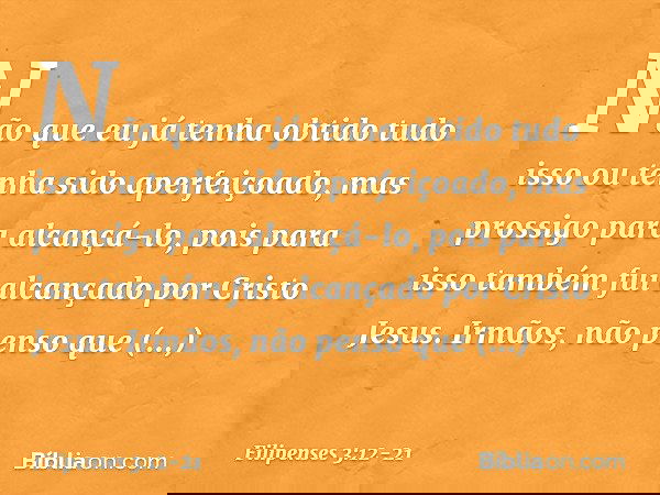 Filipenses 3:12-21 - Bíblia