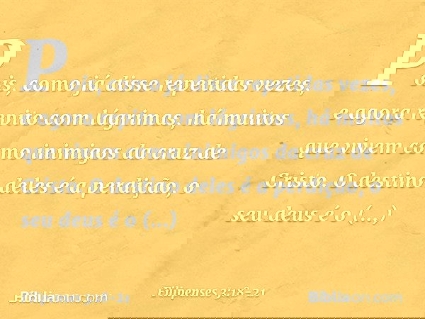 Filipenses 3:18-21 - Bíblia